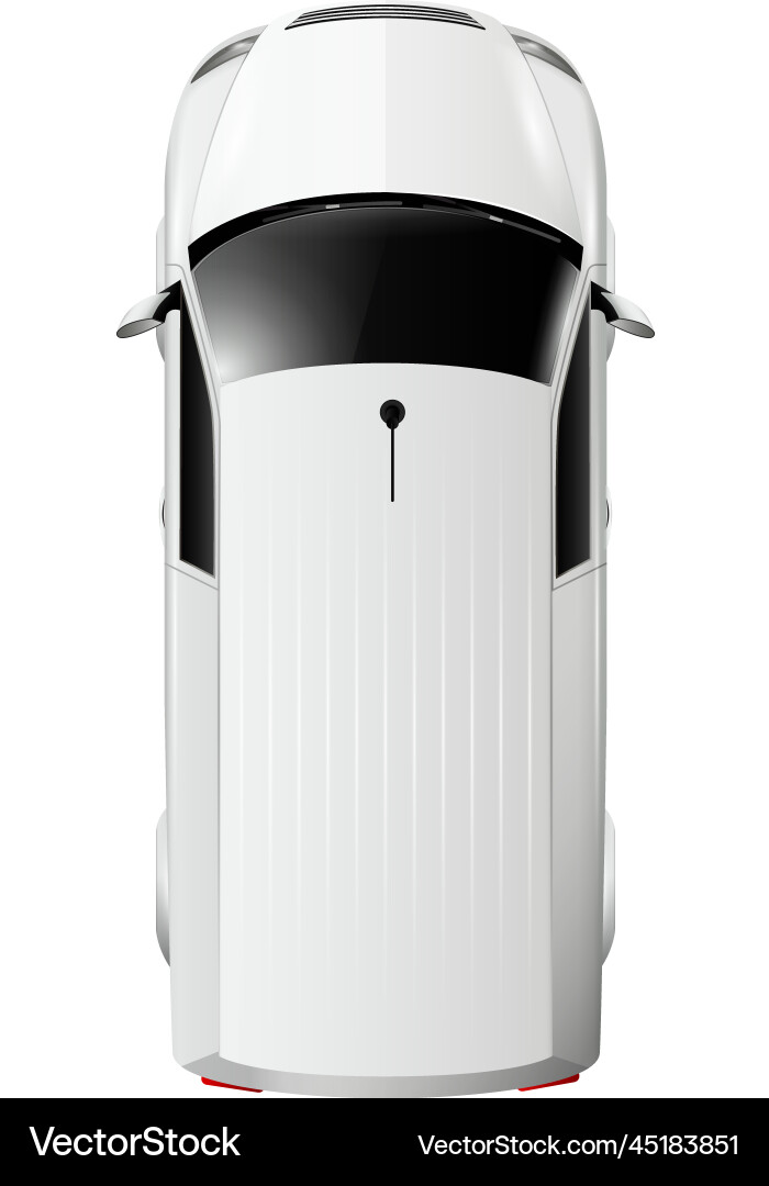 Minivan top view composition Royalty Free Vector Image