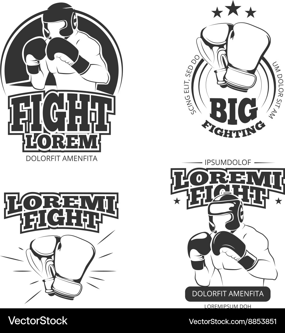 MMA Fighter Emblems & Labels Royalty Free Vector Image