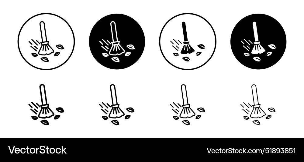 Sweeping icon set collection outline Royalty Free Vector