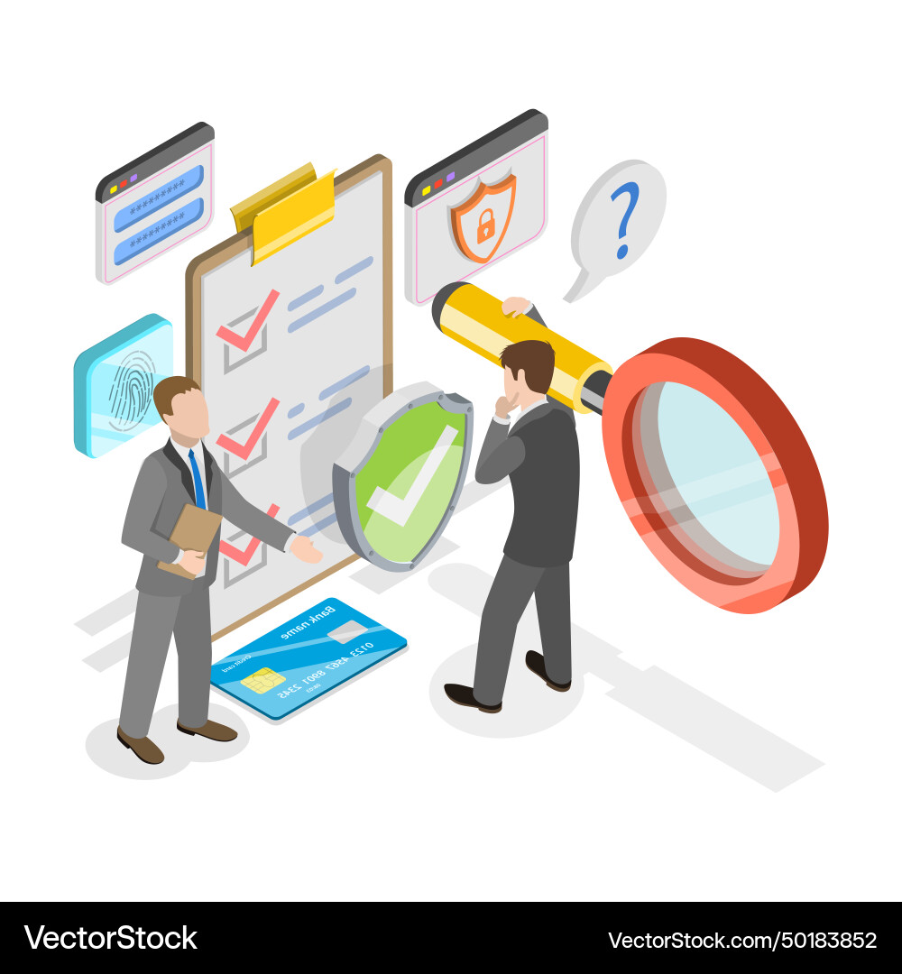 3d isometric flat of employee Royalty Free Vector Image