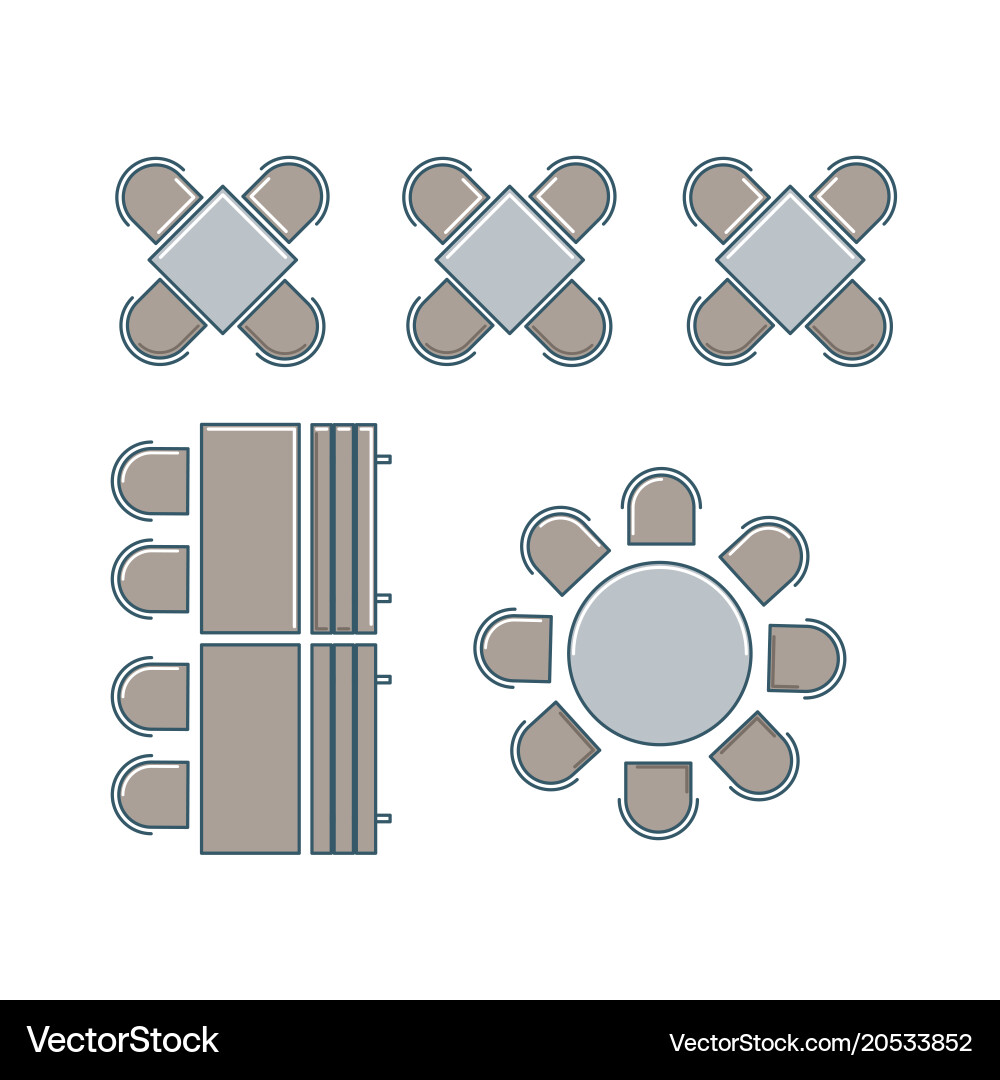 Chairs and tables Royalty Free Vector Image - VectorStock