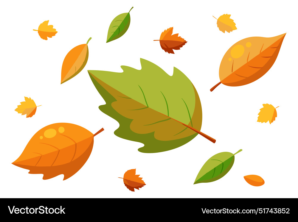 Cut out leaves foliage movement falling shapes Vector Image