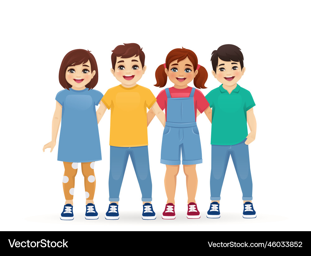 Friends standing together Royalty Free Vector Image