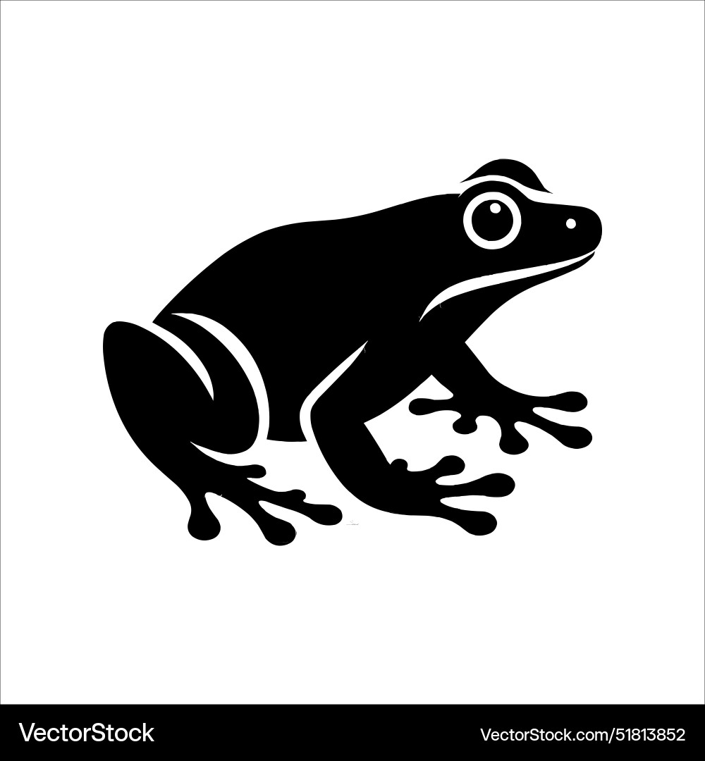 Frog silhouette isolated on white background Vector Image