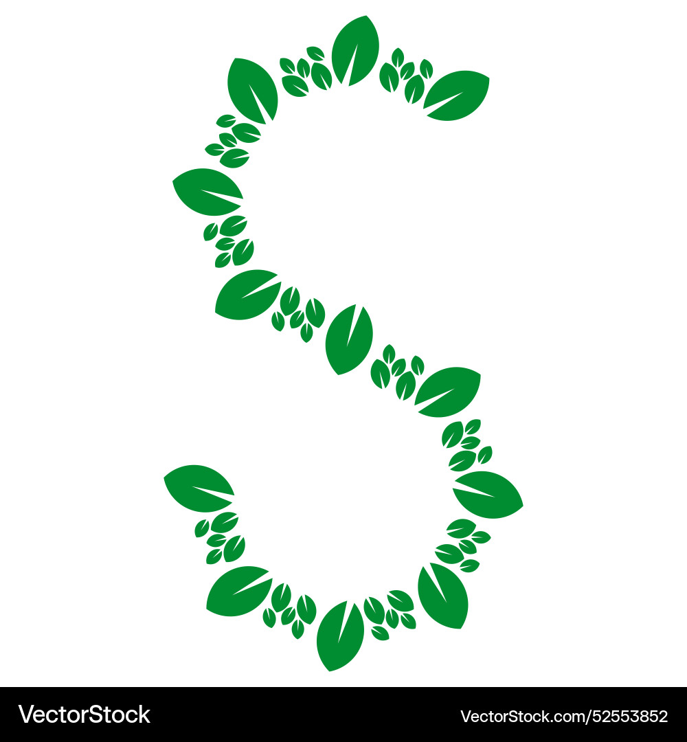 Letter s leaf icon logo design Royalty Free Vector Image
