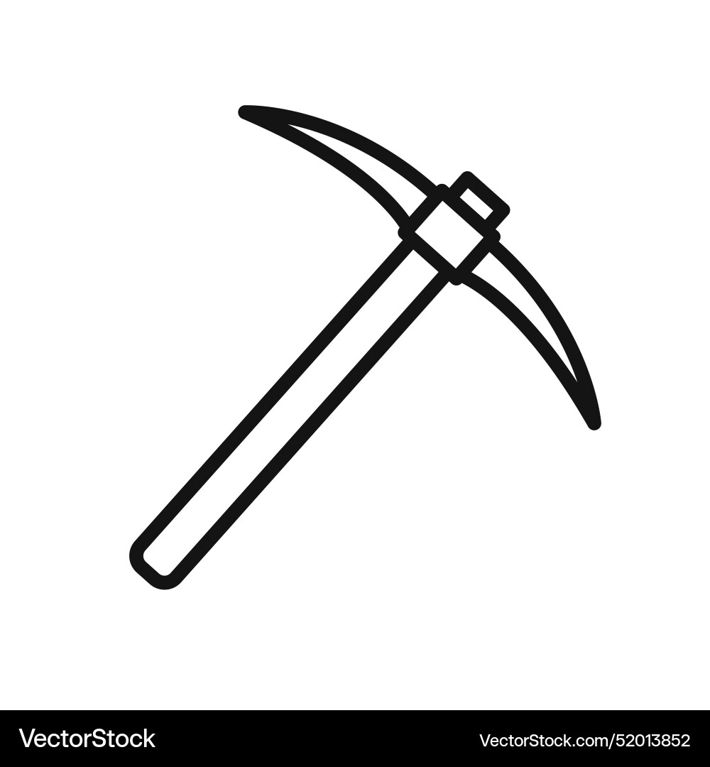 Pickaxe icon black line art Royalty Free Vector Image