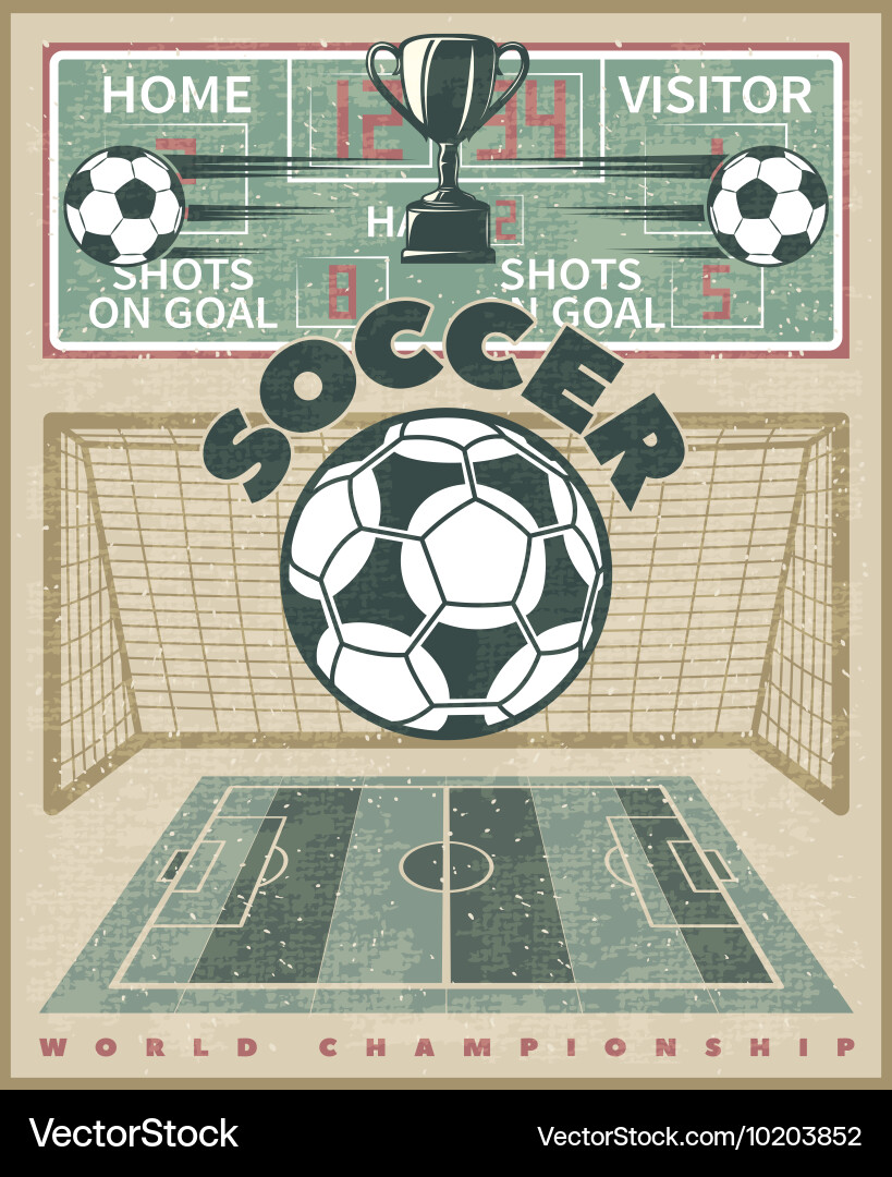 Soccer world championship poster Royalty Free Vector Image