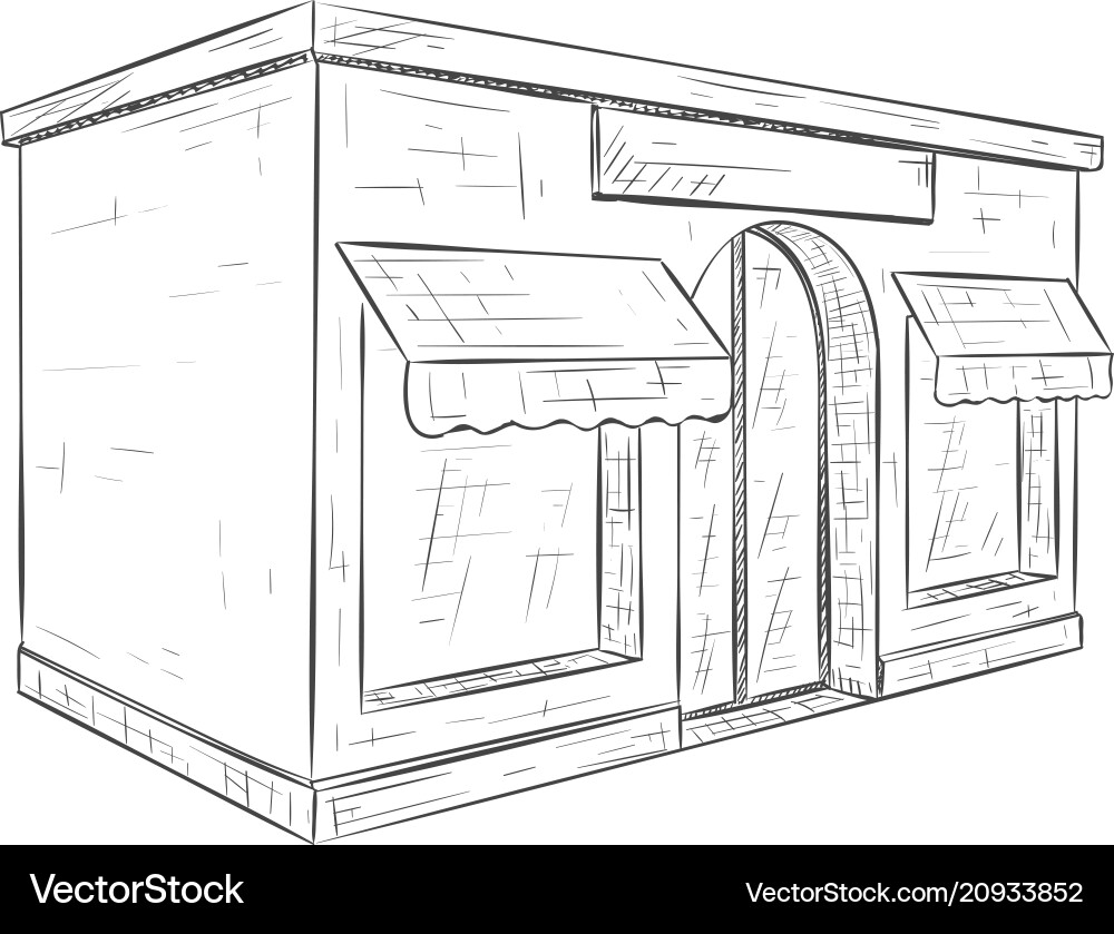 Store front hand drawn sketch Royalty Free Vector Image