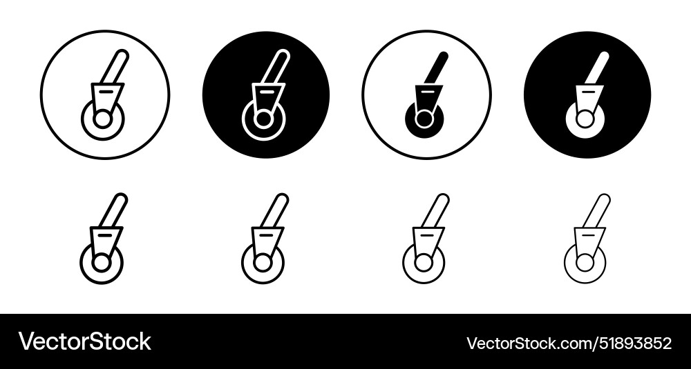 Swivel caster icon set collection Royalty Free Vector Image