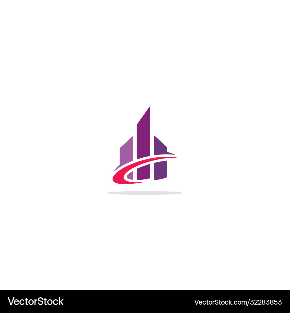Building business progress logo Royalty Free Vector Image
