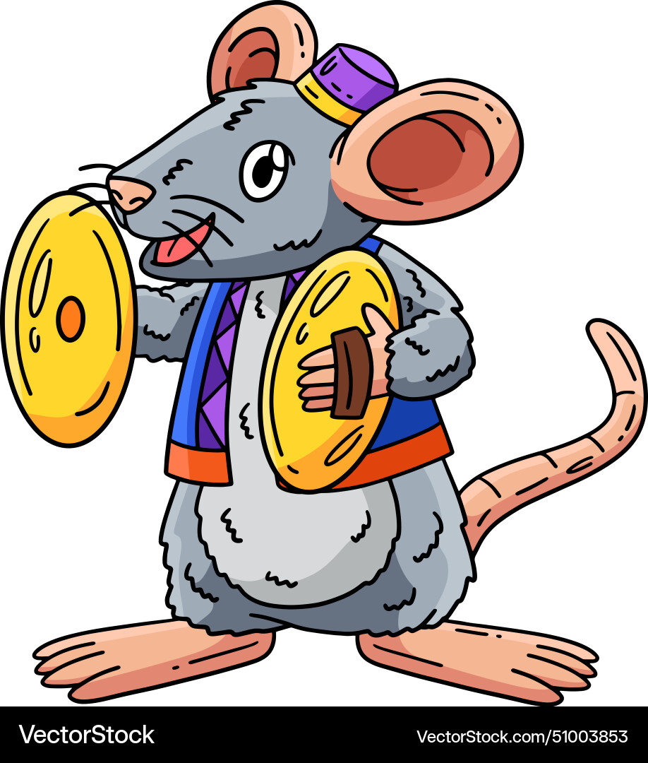 Circus mouse cartoon colored clipart Royalty Free Vector