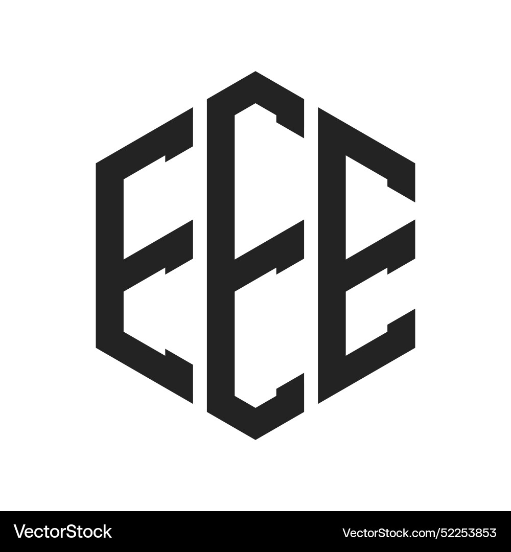 Eee logo design initial letter monogram Royalty Free Vector