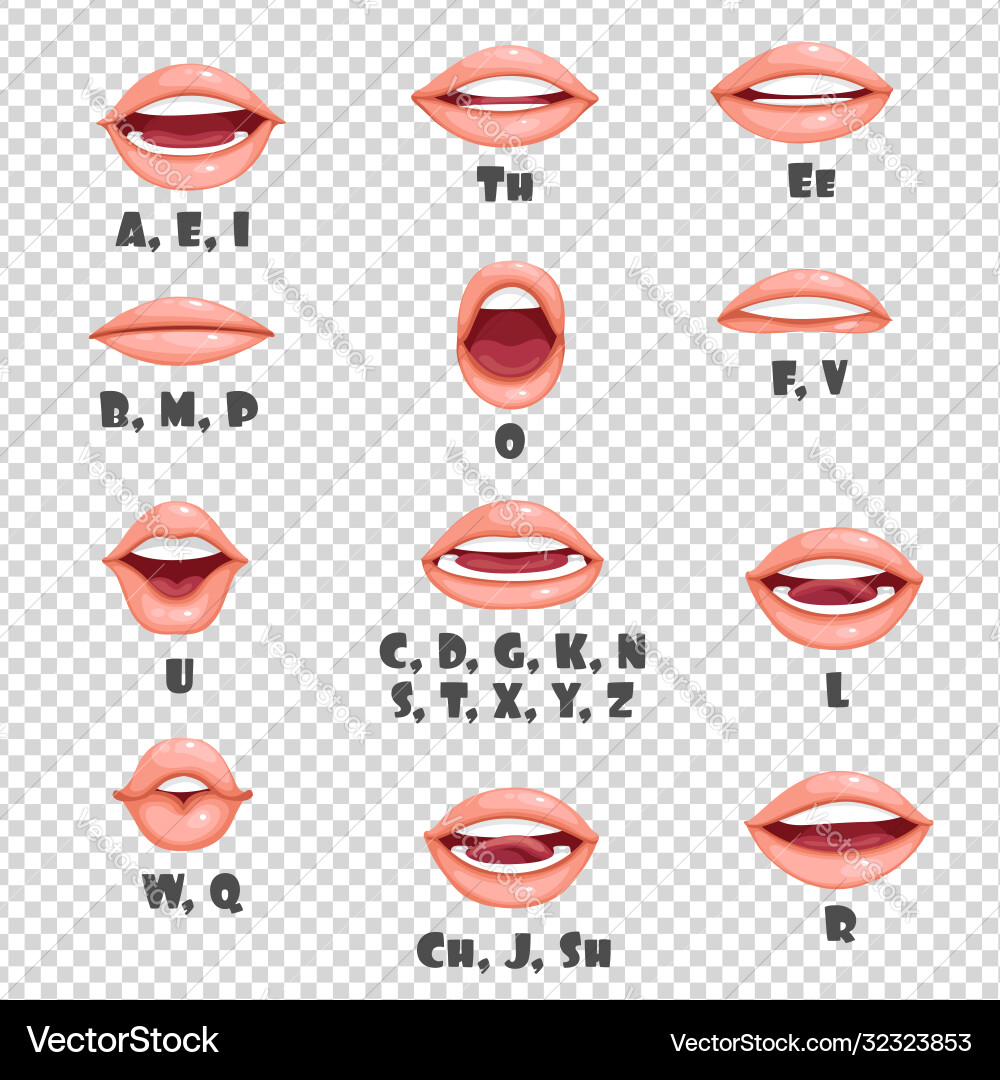 Female talking mouth animation on imitation Vector Image