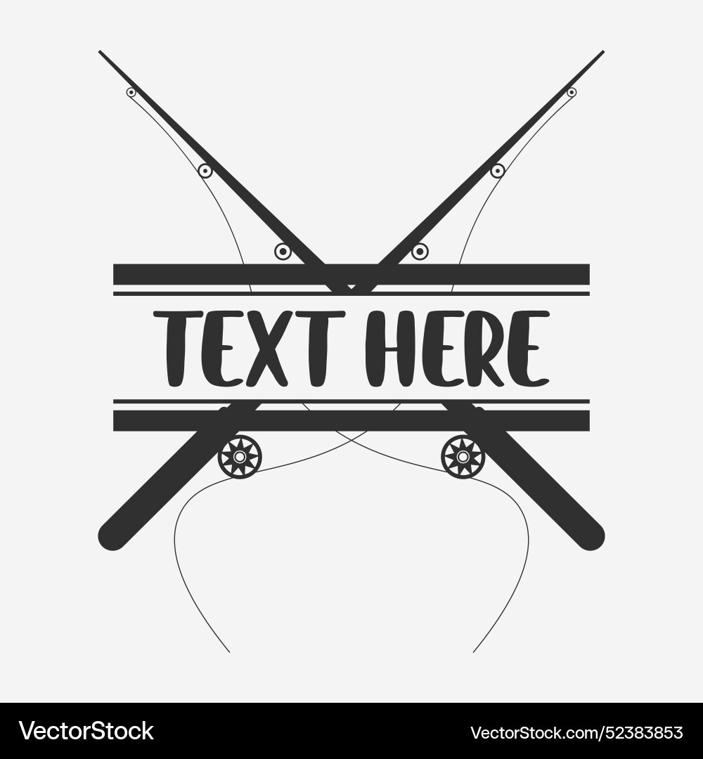 Fishing monogram logo design Royalty Free Vector Image