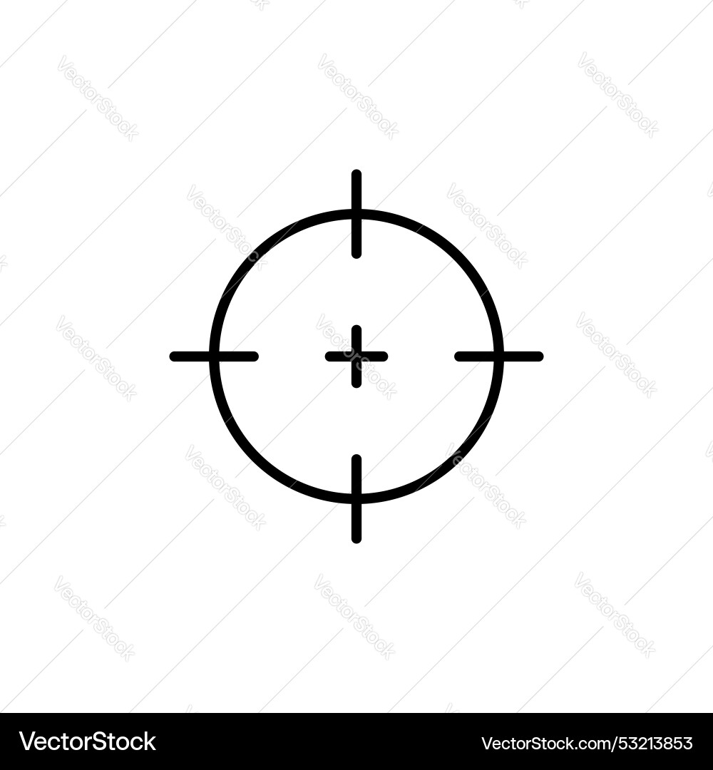 Gun target line icon isolated on white background Vector Image