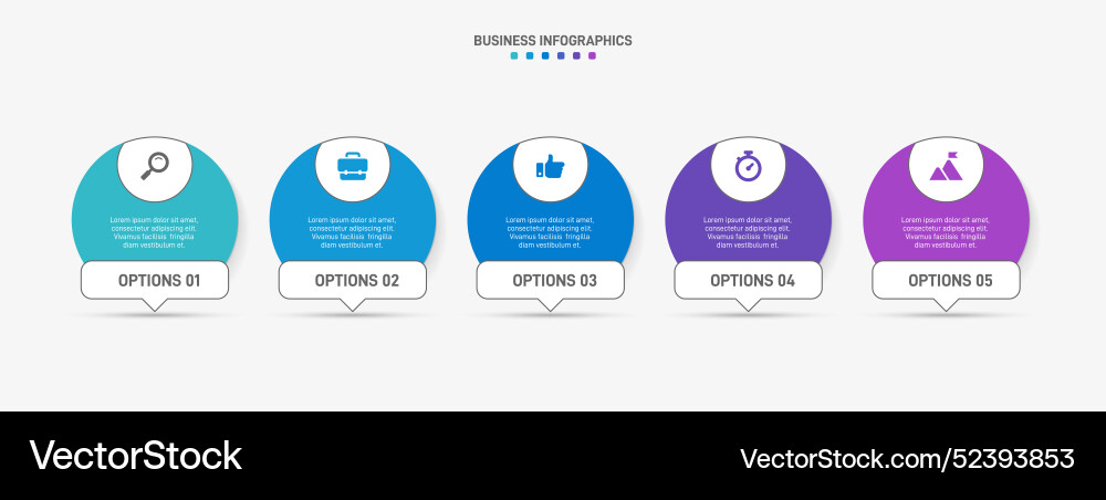 Horizontal progress bar featuring 5 arrow-shaped Vector Image