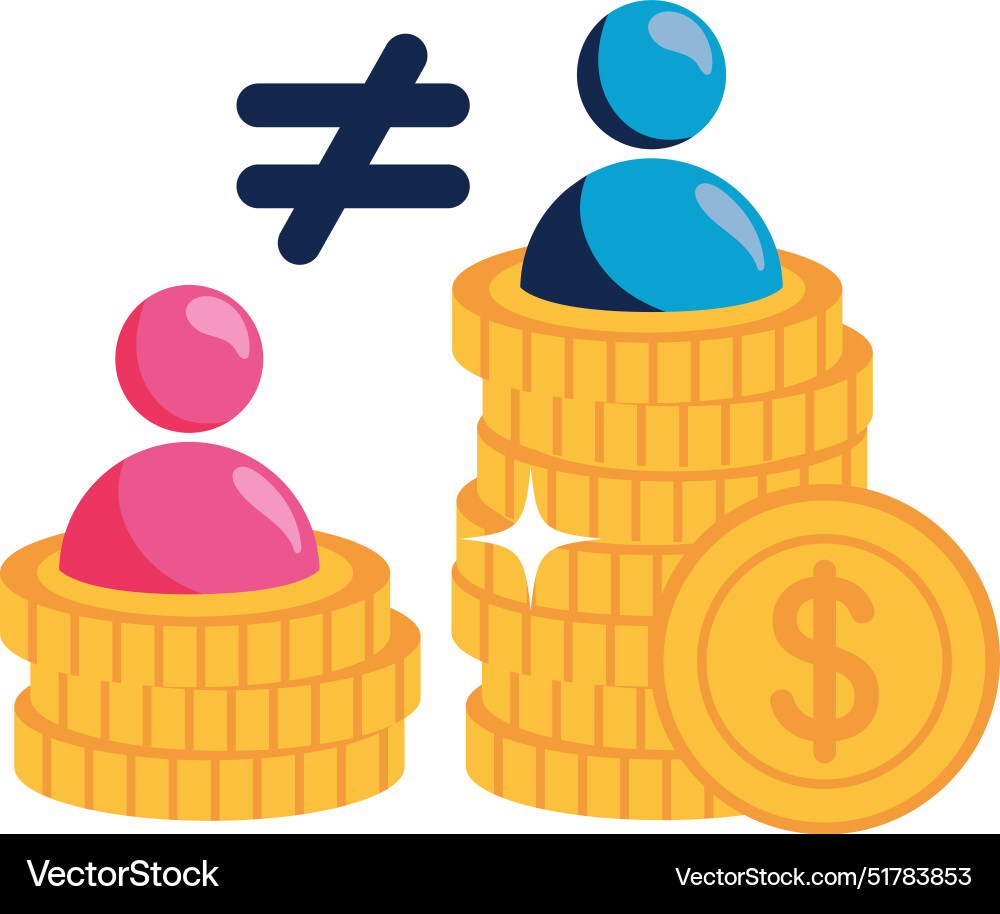 Inequality between men and women wage Royalty Free Vector