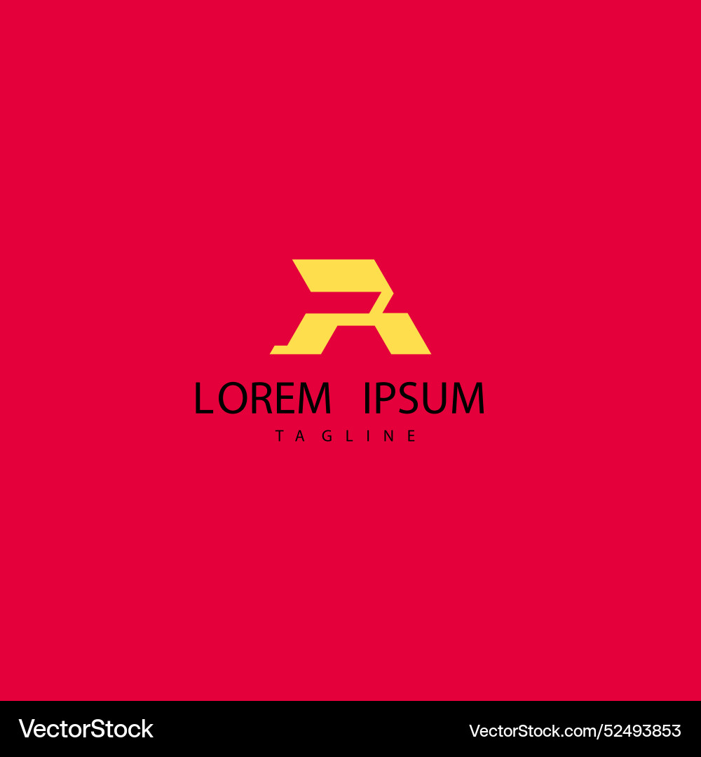 Letter r bold geometric logo Royalty Free Vector Image