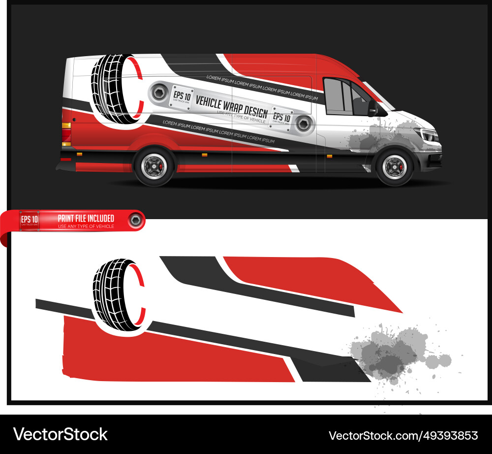 Livery wrap design graphics vehicle Royalty Free Vector