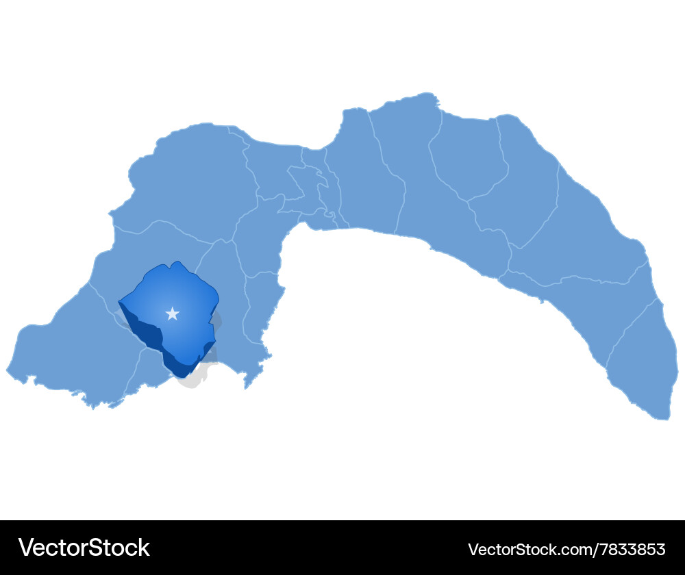Map of antalya - finike is pulled out Royalty Free Vector