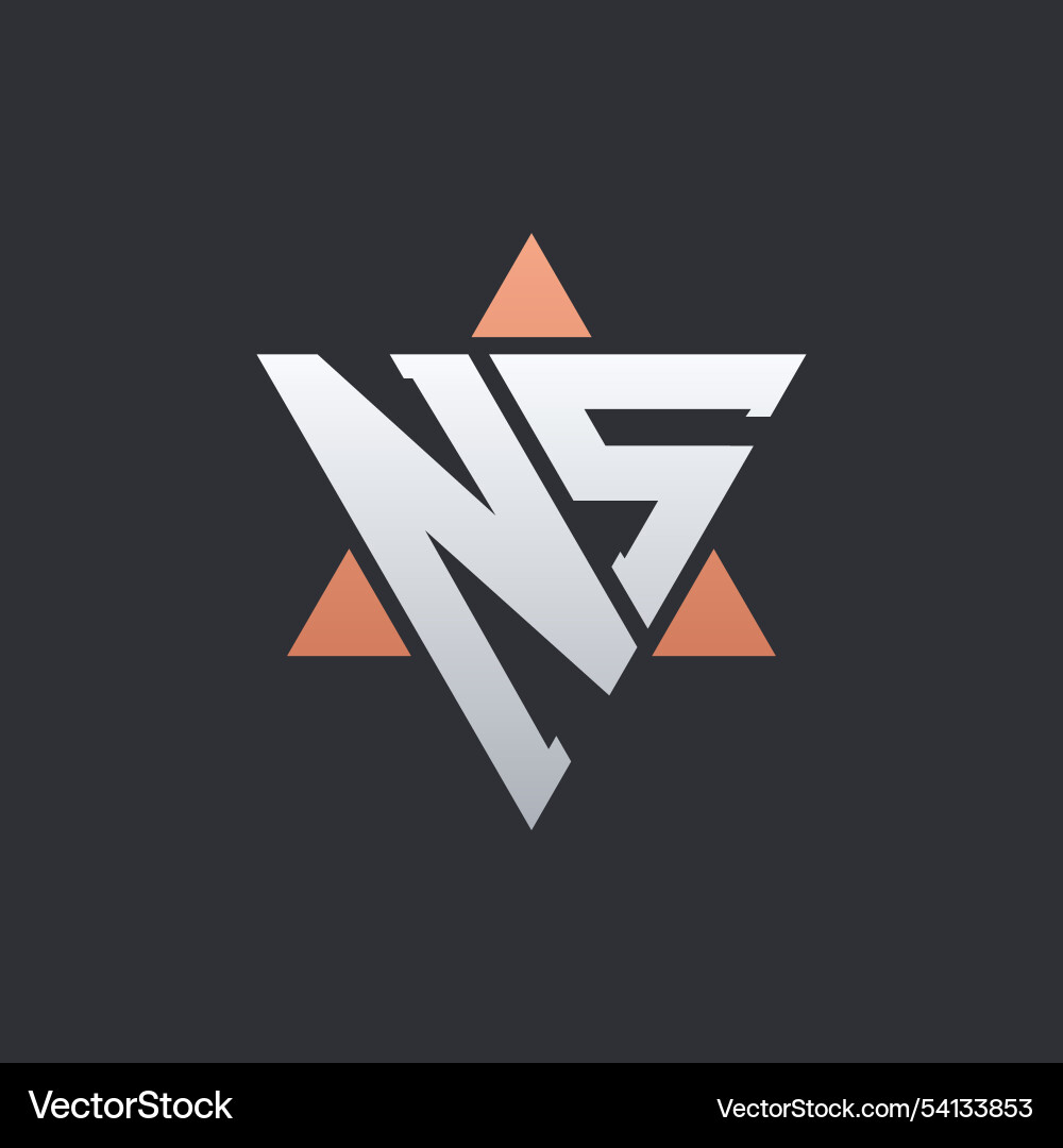 Modern ns letter logo design with geometric Vector Image
