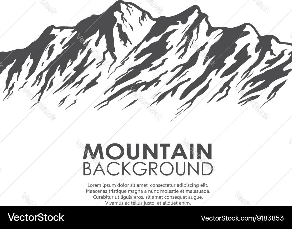 Mountain range isolated on white background Vector Image