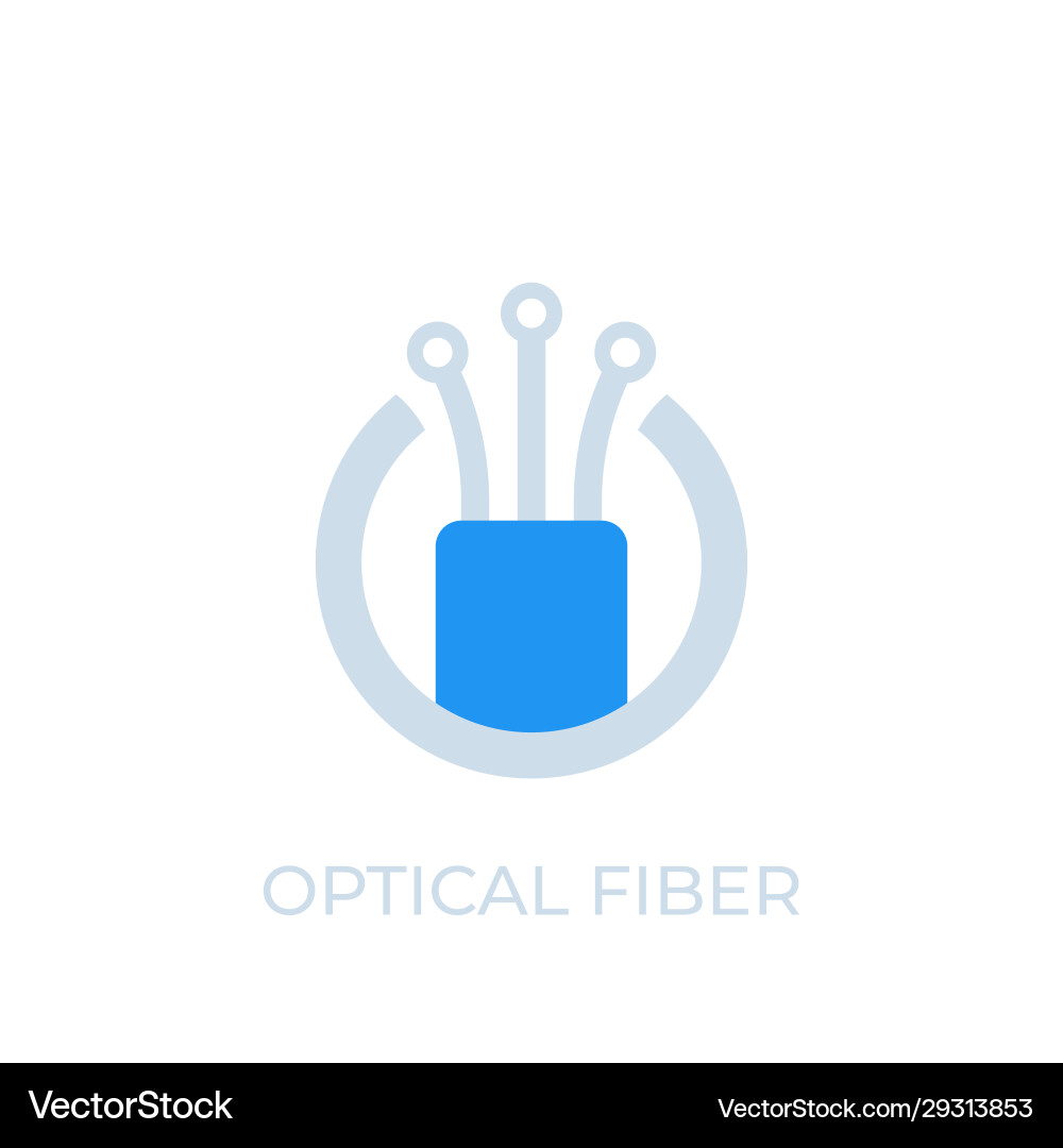 Optical fiber icon logo Royalty Free Vector Image