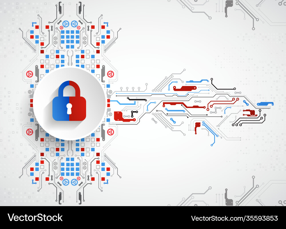 Protection concept protect mechanism system Vector Image