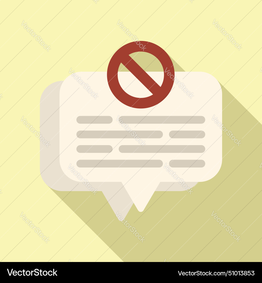 Rejected online message icon flat inform Vector Image