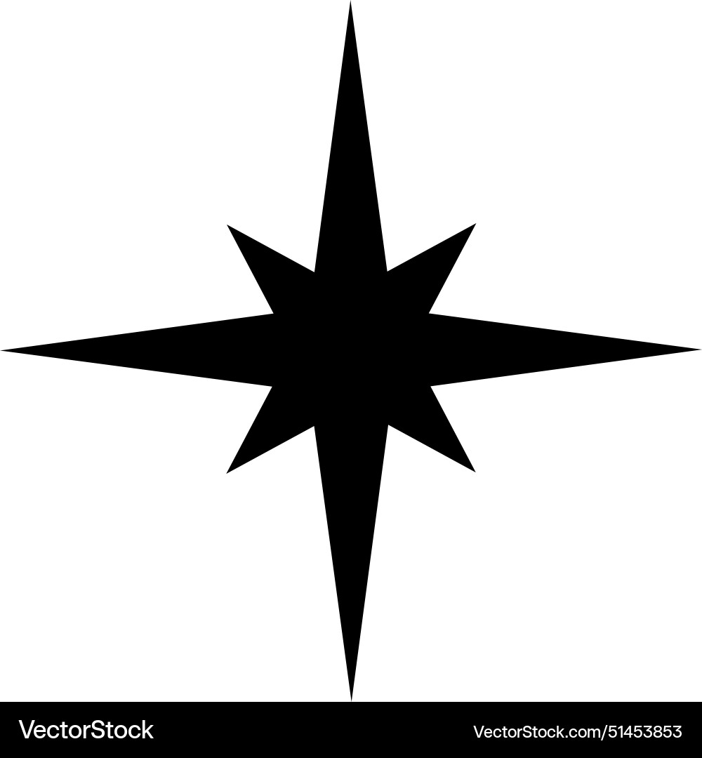 Star north icon bethlehem shape sign Royalty Free Vector
