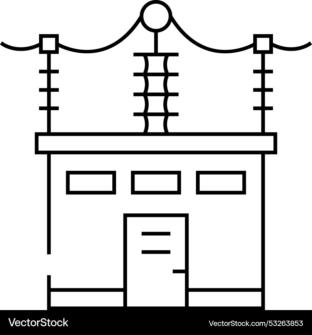 Substation electric line icon Royalty Free Vector Image
