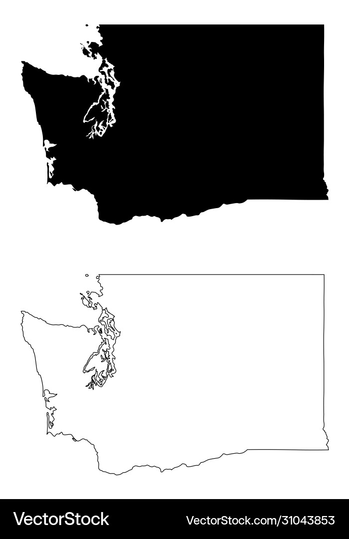 Washington wa state map usa Royalty Free Vector Image