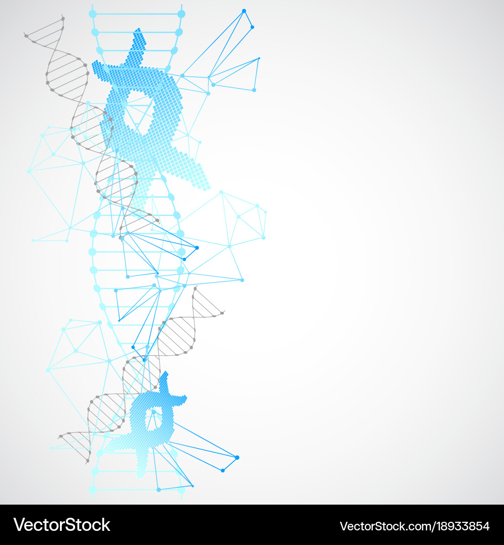 Abstract dna pixel art background Royalty Free Vector Image