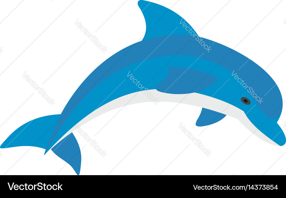 Blue dolphin icon isolated Royalty Free Vector Image