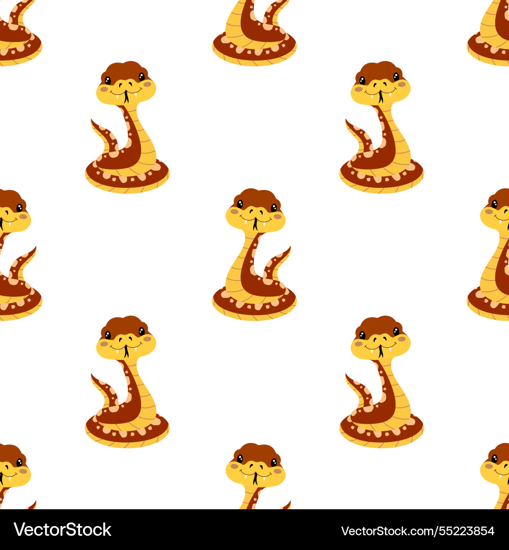 Cartoon snake seamless pattern Royalty Free Vector Image
