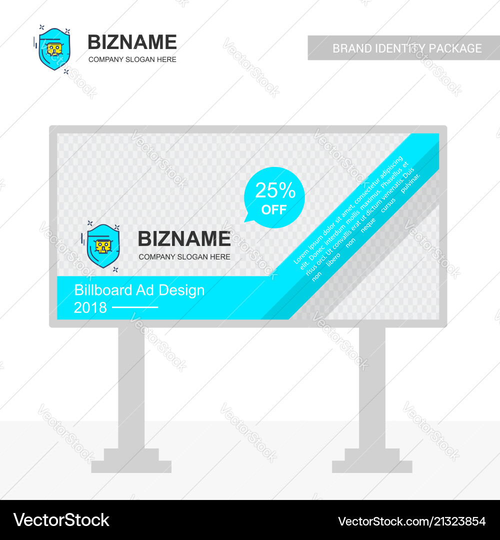 Company bill board design with creative Royalty Free Vector