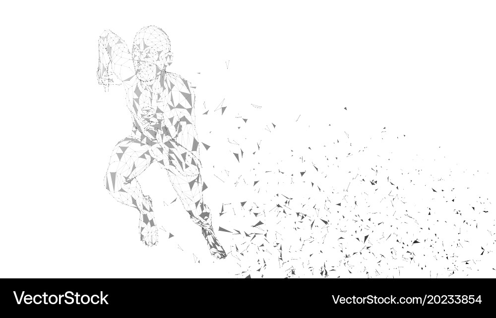 Conceptual abstract running man runner Royalty Free Vector