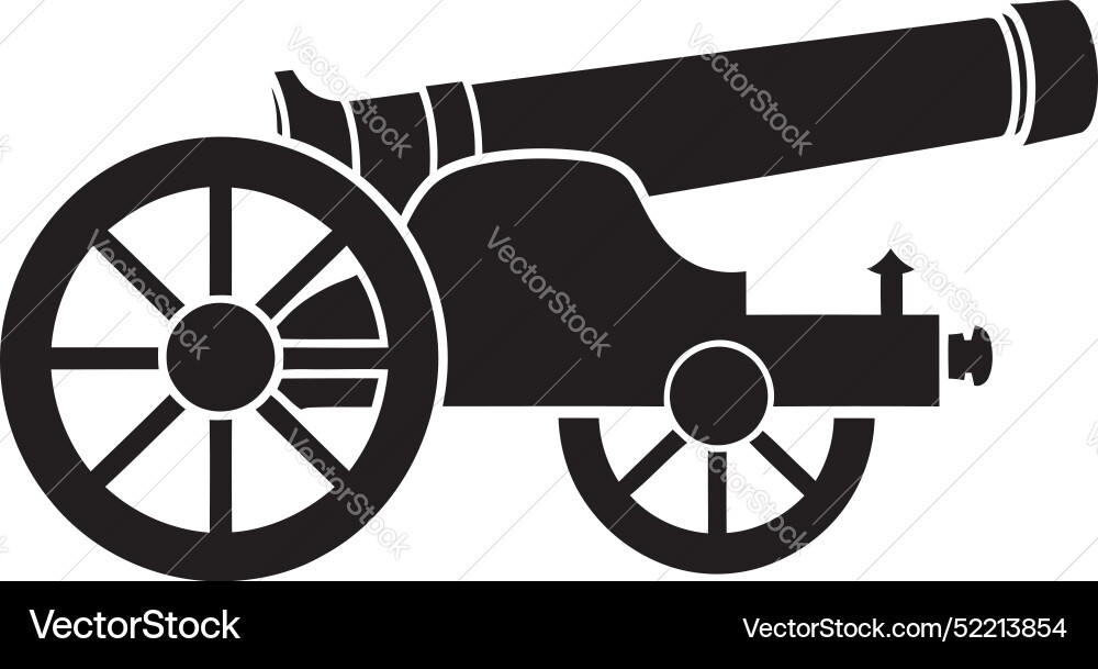 Dynamic elegance black cannon emblematic Vector Image