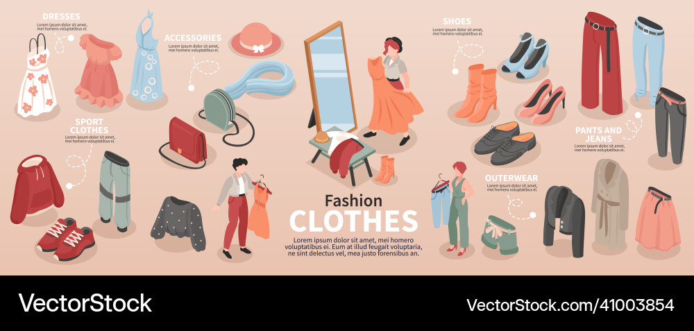 Fashion clothes infographics Royalty Free Vector Image