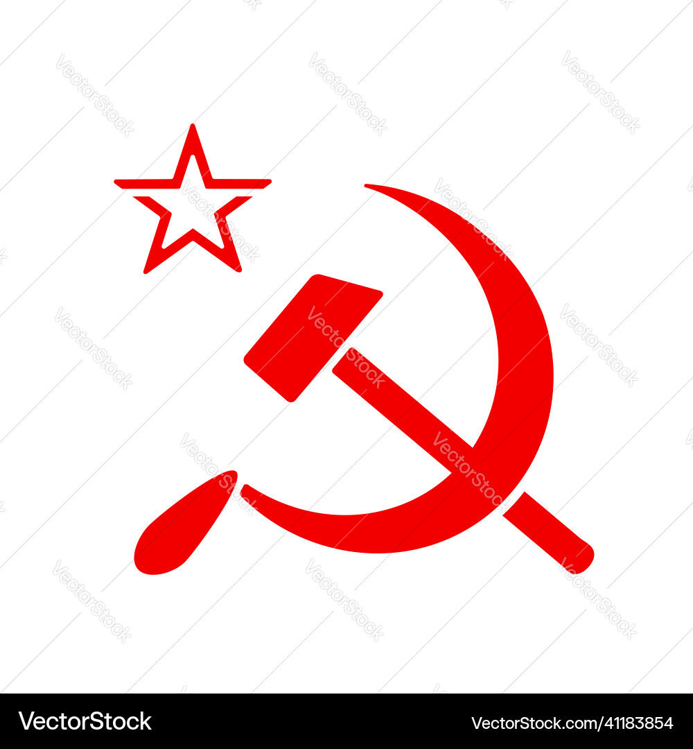 Hammer and sickle soviet union ussr red symbol Vector Image