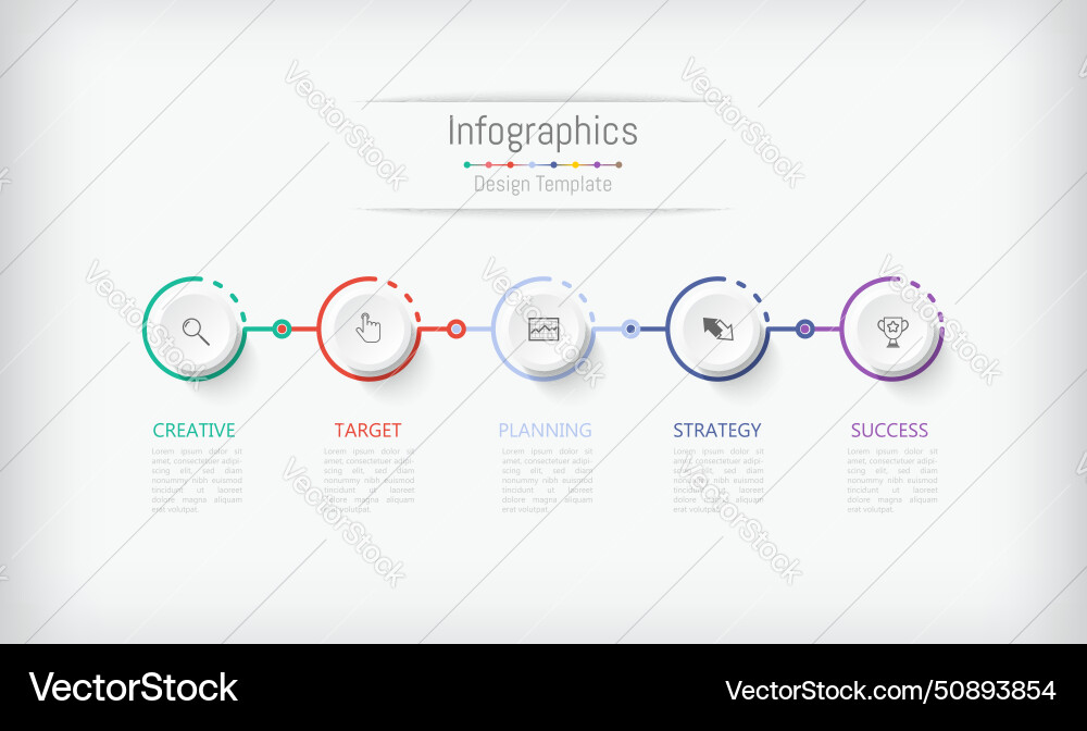 Infographic 5 options design elements Royalty Free Vector