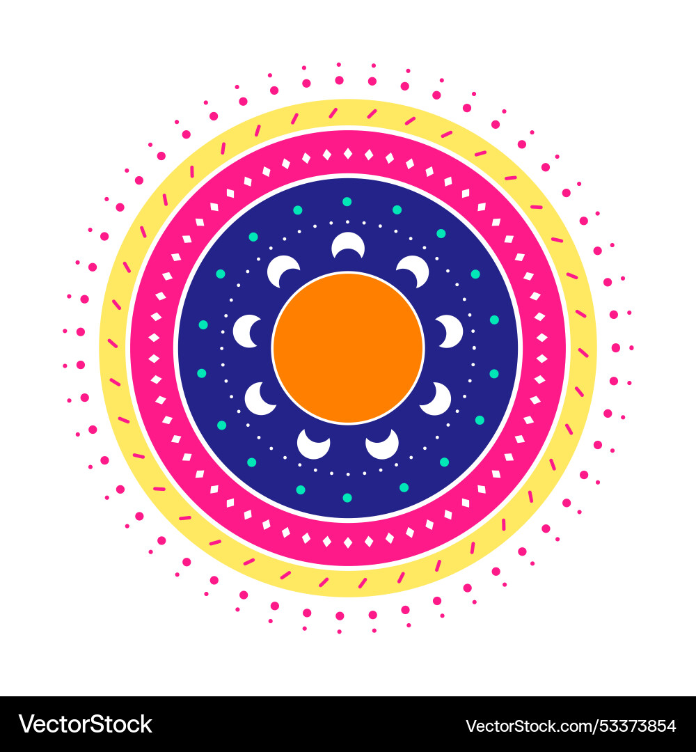 Mandala art ethnic circular rangoli design Vector Image