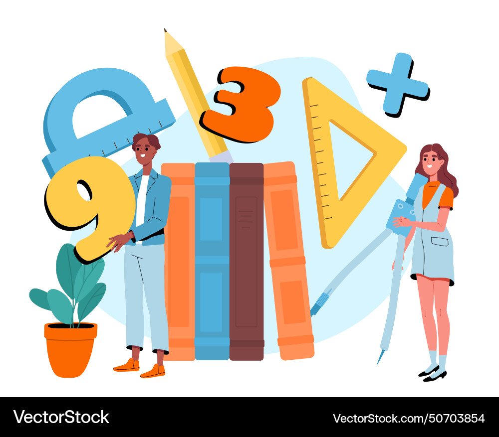 People learn math concept Royalty Free Vector Image
