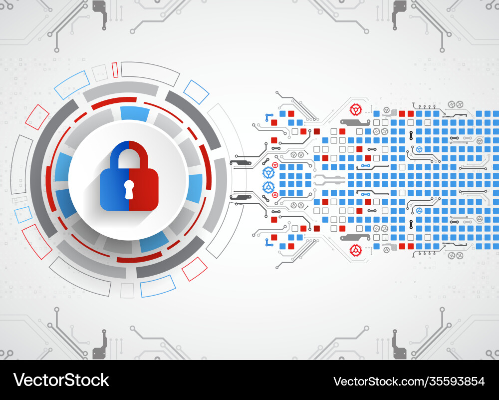 Protection concept protect mechanism system Vector Image