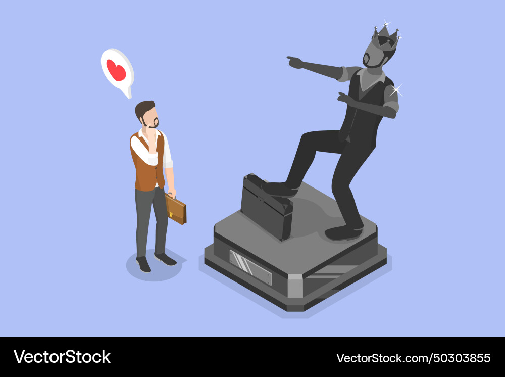 3d isometric flat of ego Royalty Free Vector Image