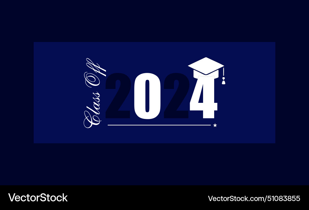A creative congrats class of 2024 text design Vector Image