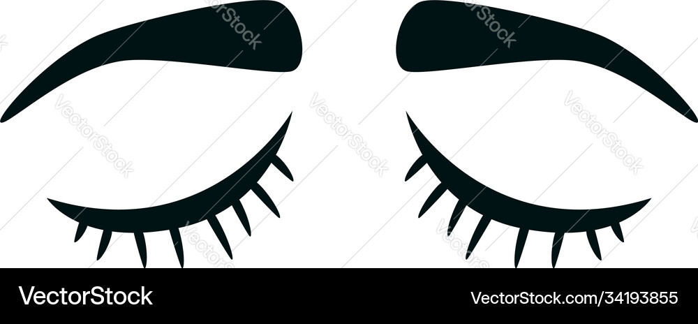 Closed eyes icon cartoon style Royalty Free Vector Image