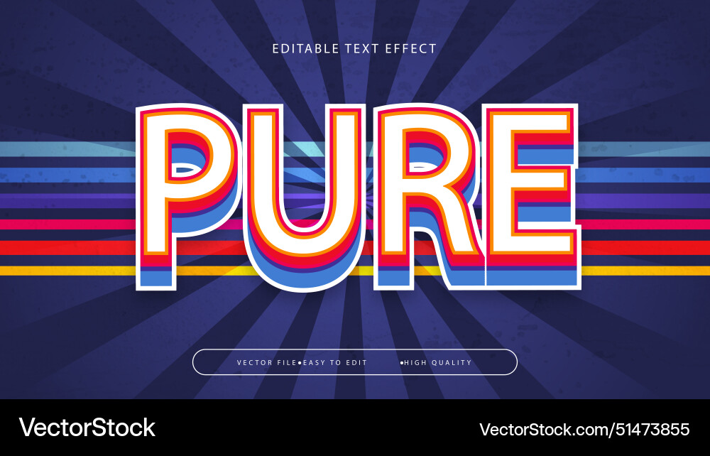 Colorful pure 3d editable text effect - font style