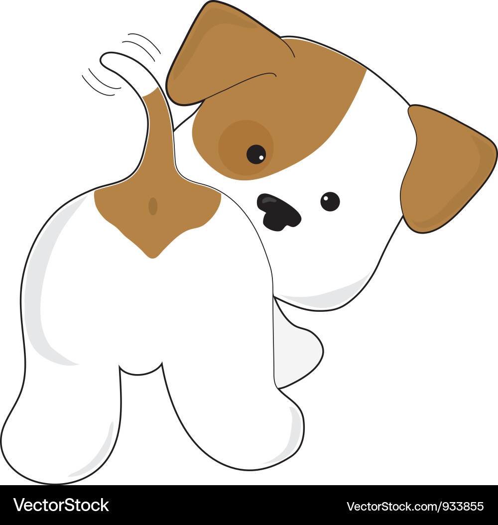 Cute puppy rear view Royalty Free Vector Image