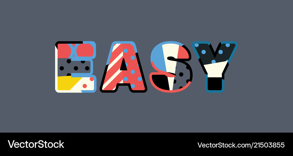 Easy concept word art Royalty Free Vector Image